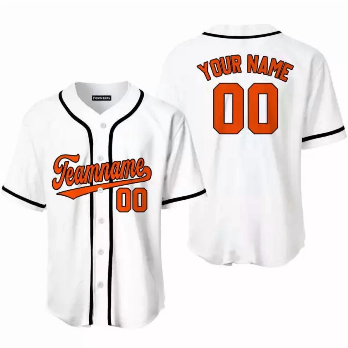 Custom White Orange Black Custom Baseball Jerseys For Men & Women ...