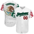 Custom White Red Kelly Green-Black 3D Mexican Flag Grunge Design ...