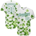 Custom White White-Kelly Green 3D Pattern Design Authentic St. Patrick ...