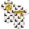 Custom White Yellow-Brown 3D Pattern Design Ox Authentic Baseball ...