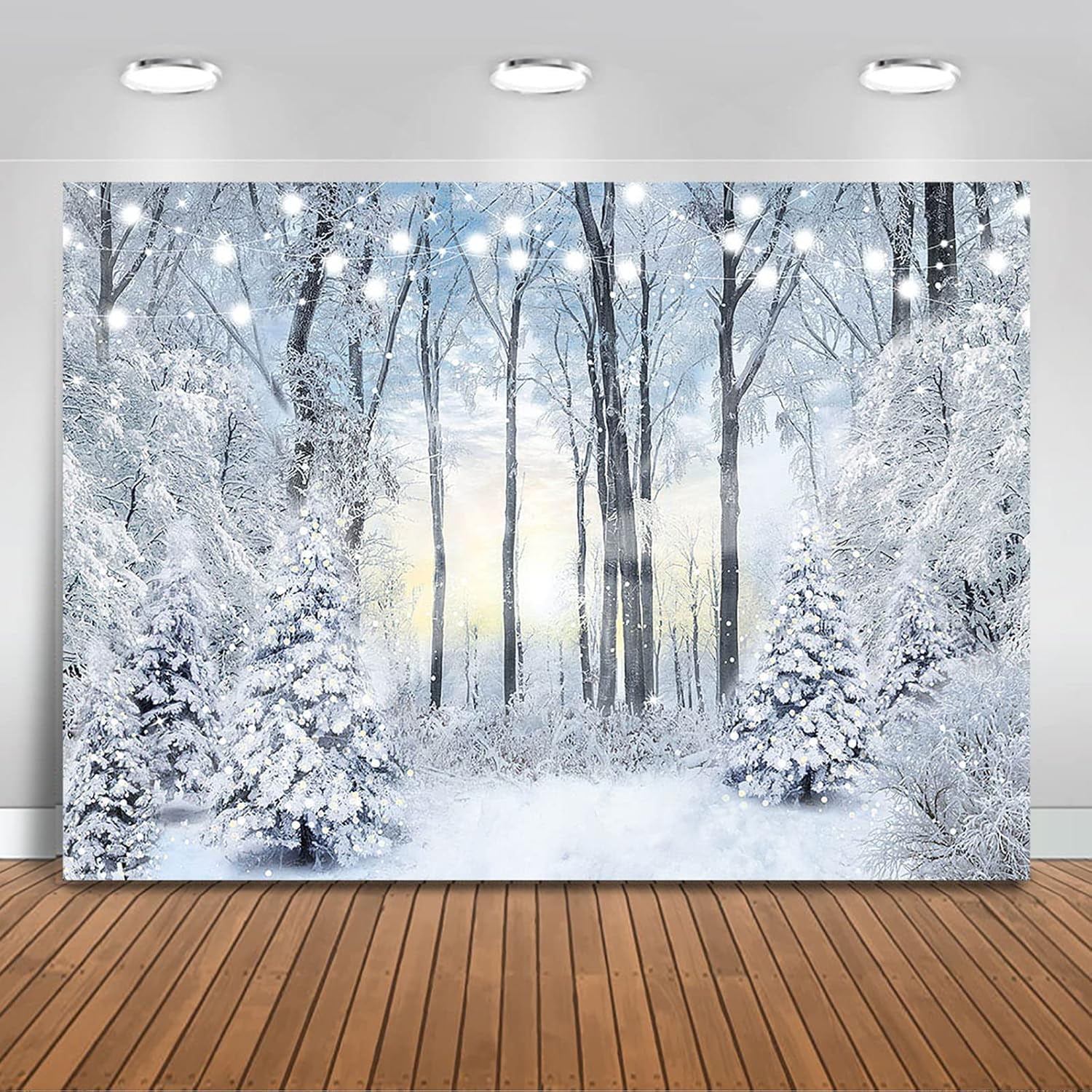 Custom Winter Wonderland Backdrop Winter Snowy Forest Frozen Snowflake ...