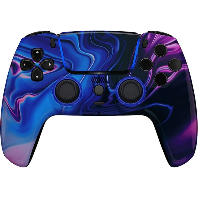 Custom Wireless Controller Compatible with PS5 - Multiple Designs Available (PS5 Blue & Purple ...