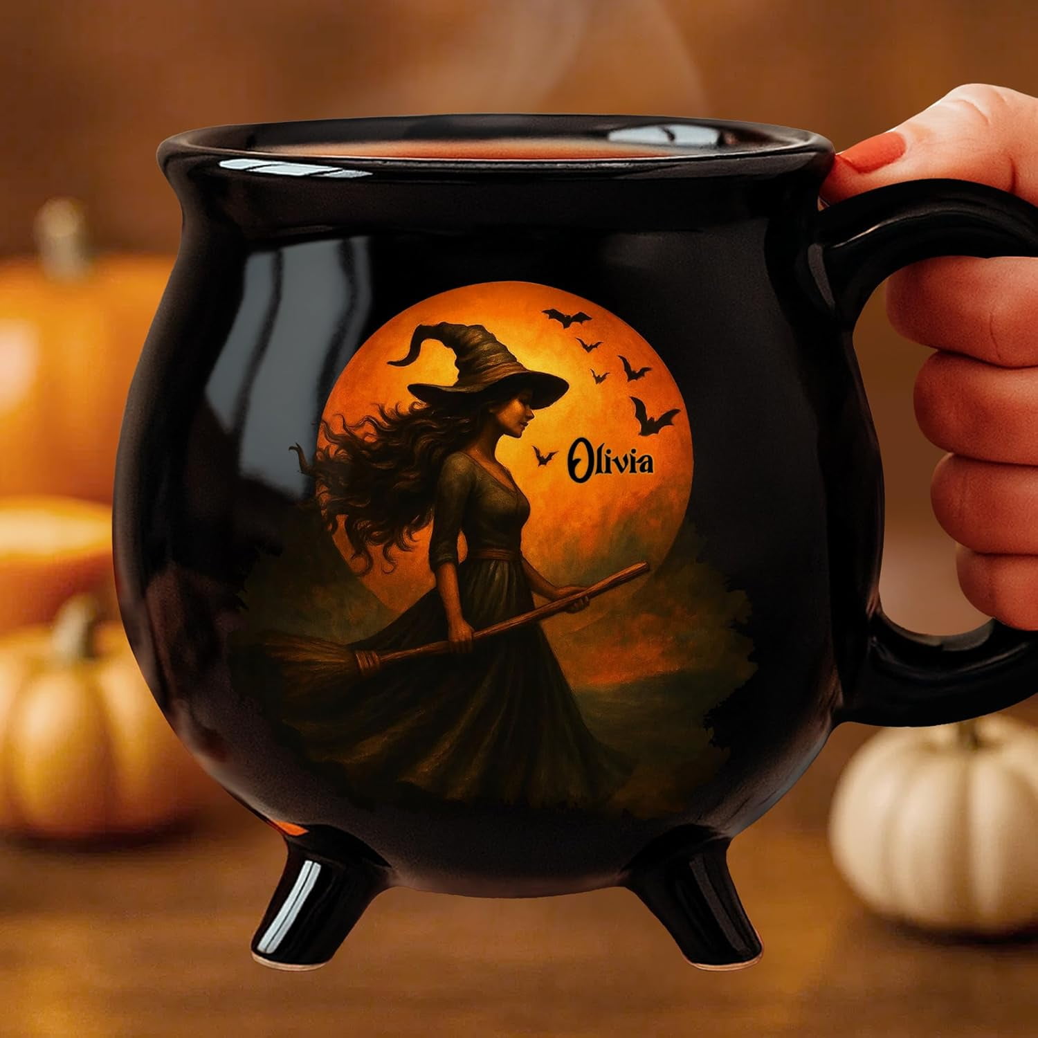Custom Witch Cauldron Mug, Personalized Halloween Birthday Gifts ...