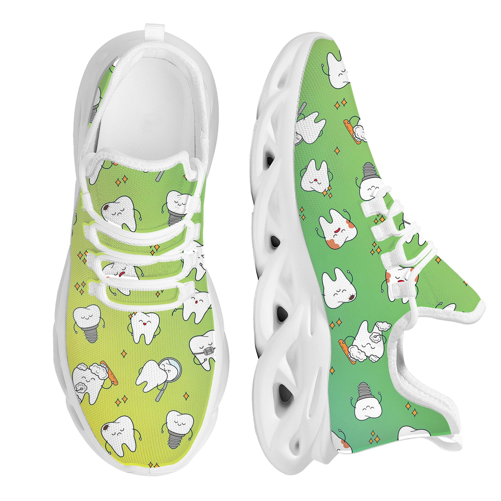 Custom Women's Dental Shoes Wear-Resistant Mesh Swing Sneakers Kawaii ...