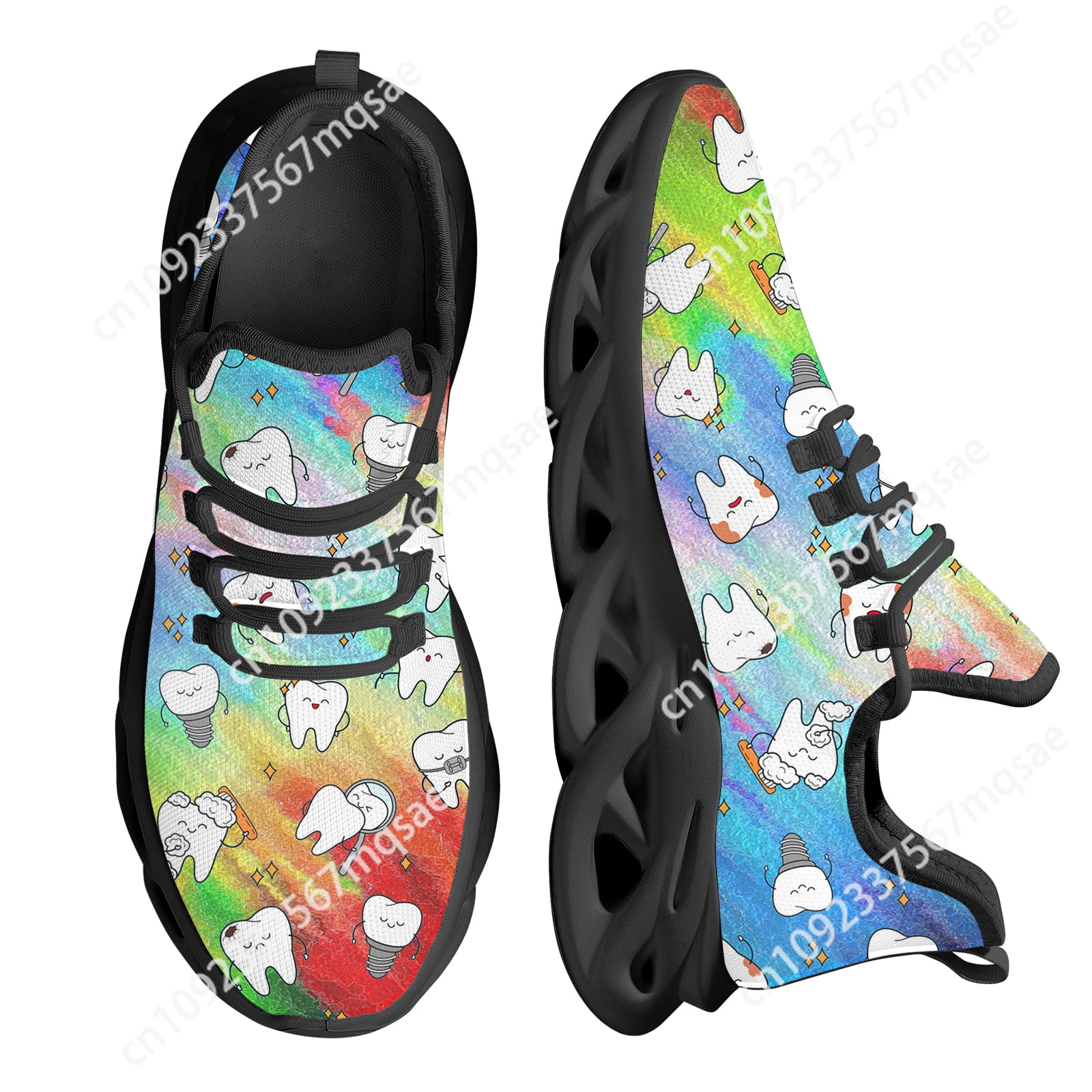 Custom Women's Dental Shoes Wear-Resistant Mesh Swing Sneakers Kawaii ...