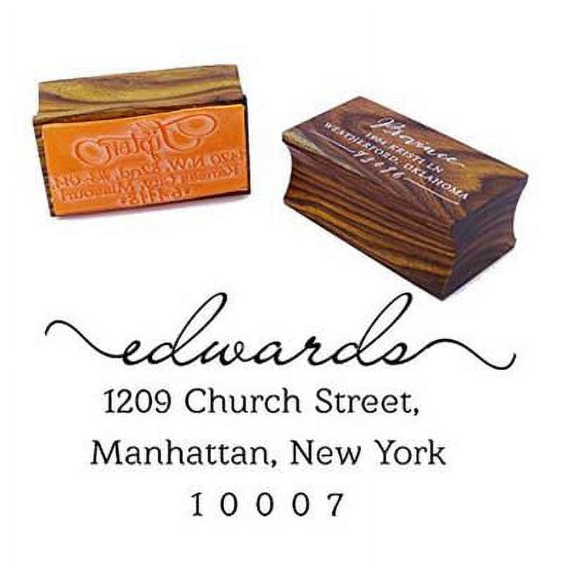 Custom Wood Mounted Rubber Satmp Personalized Family Return Address ...