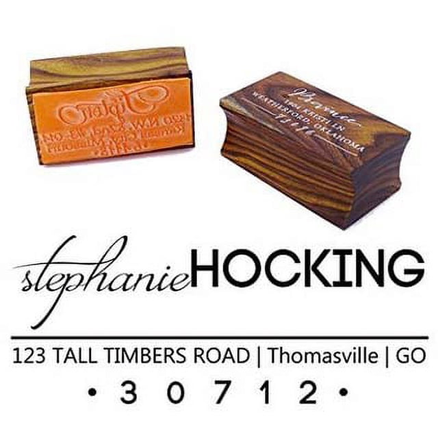 Custom Wood Mounted Rubber Stamp Personalized Family Address Stamp ...