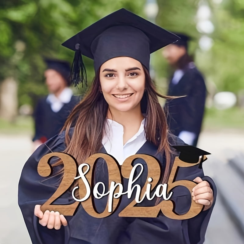 Custom Wooden Graduation Name Sign - Class of 2025, Personalized Senior ...