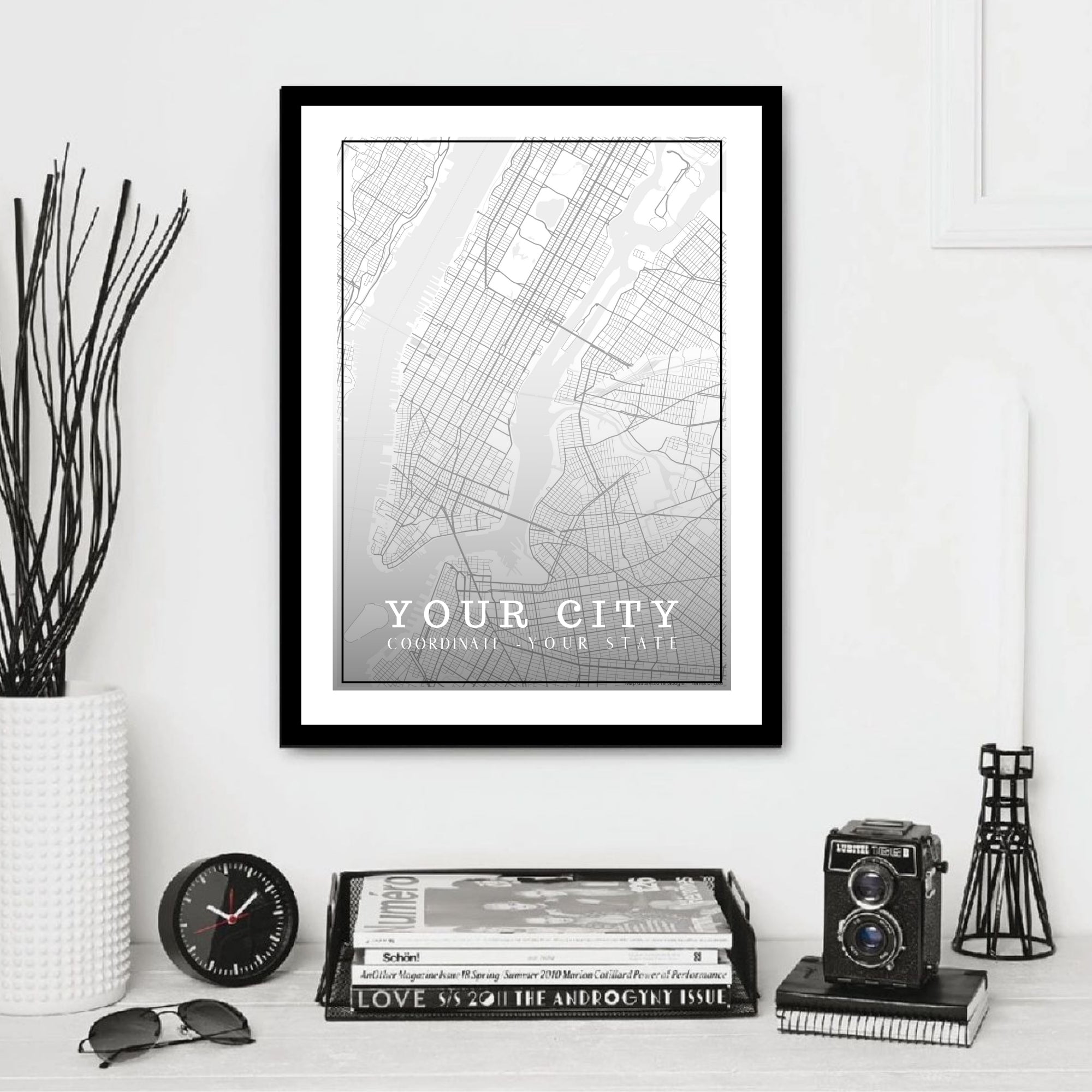 Custom World City Map Personalized Art Print Home Decor - Walmart.com