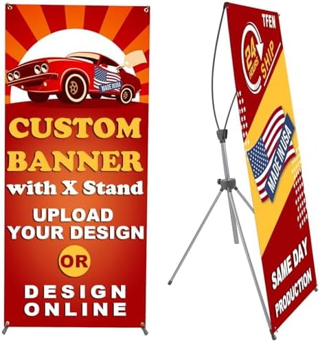 Custom X Banner 23" x 74" - Made in USA - Including Banner Printing and ...
