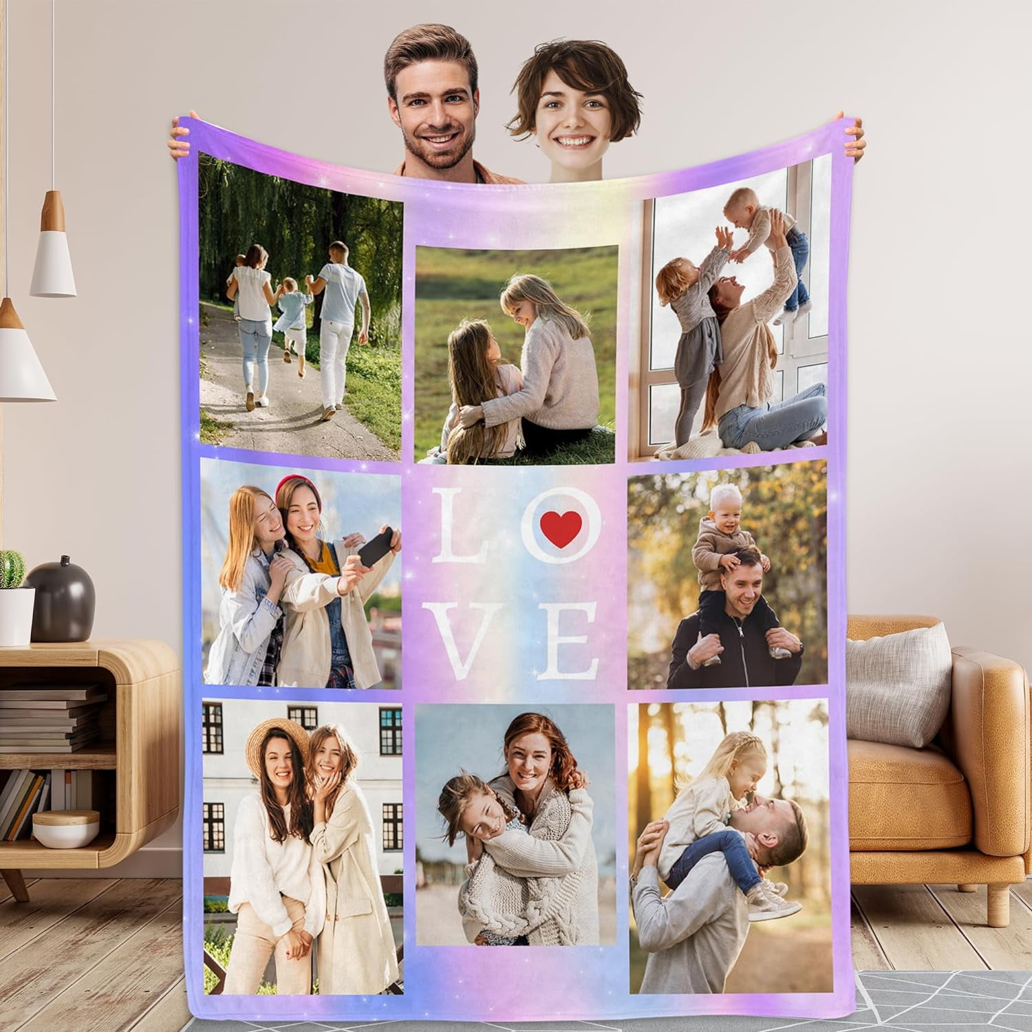 Custom Xmas Photo Blankets Personalized Picture Couples Customized I ...