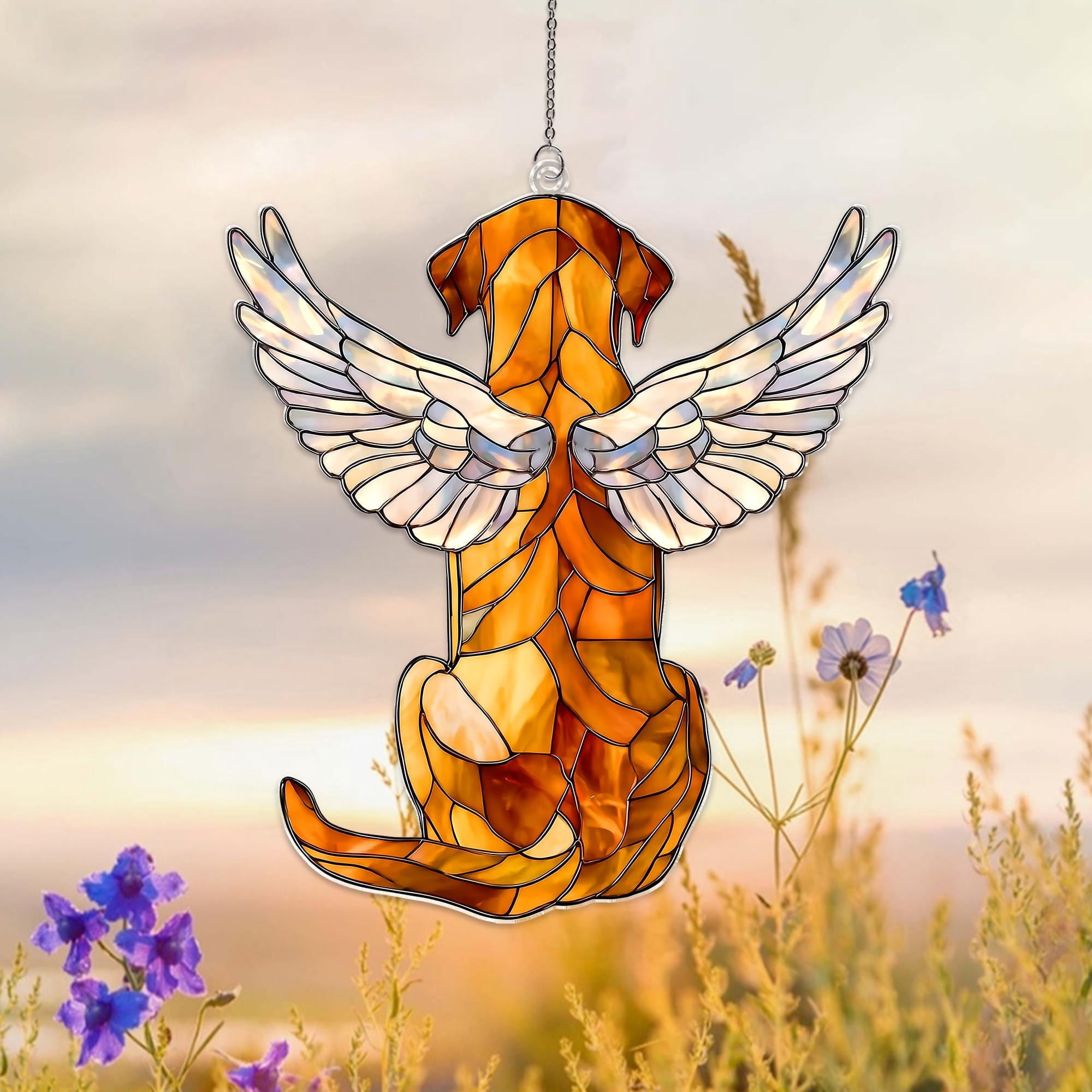 Custom Yellow Labrador Dog Memorial Acrylic Suncatcher,Labrador Dog ...