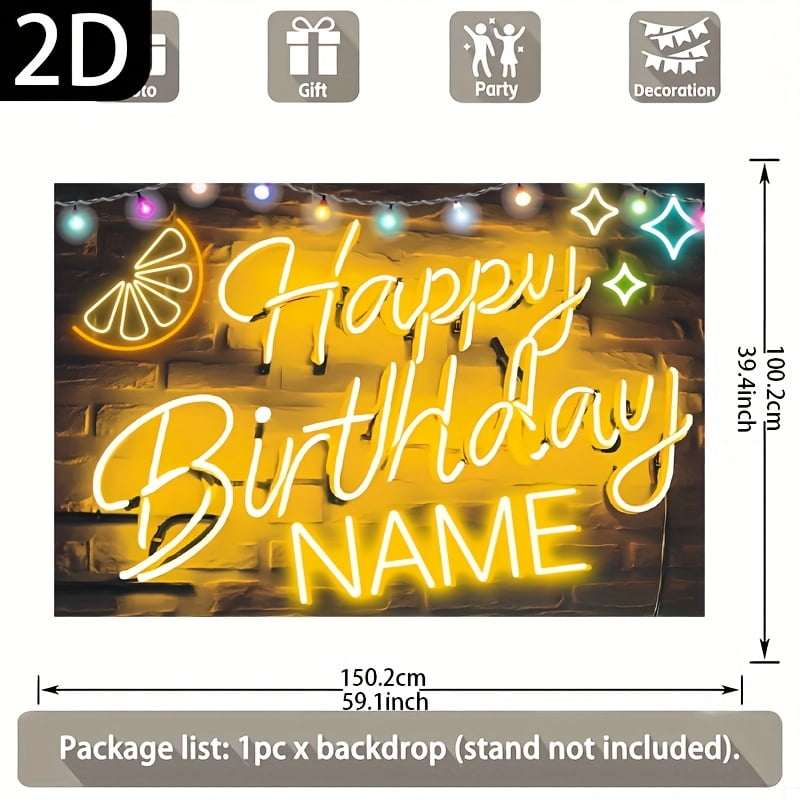 Custom Yellow Party Decorations Banner Yellow Sign Backdrop Photo Booth ...