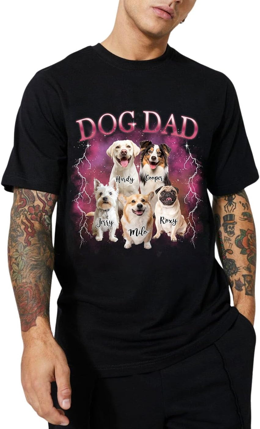Custom Your Own Bootleg Rap T Shirts for Men, Custom Dog Dad Photo ...