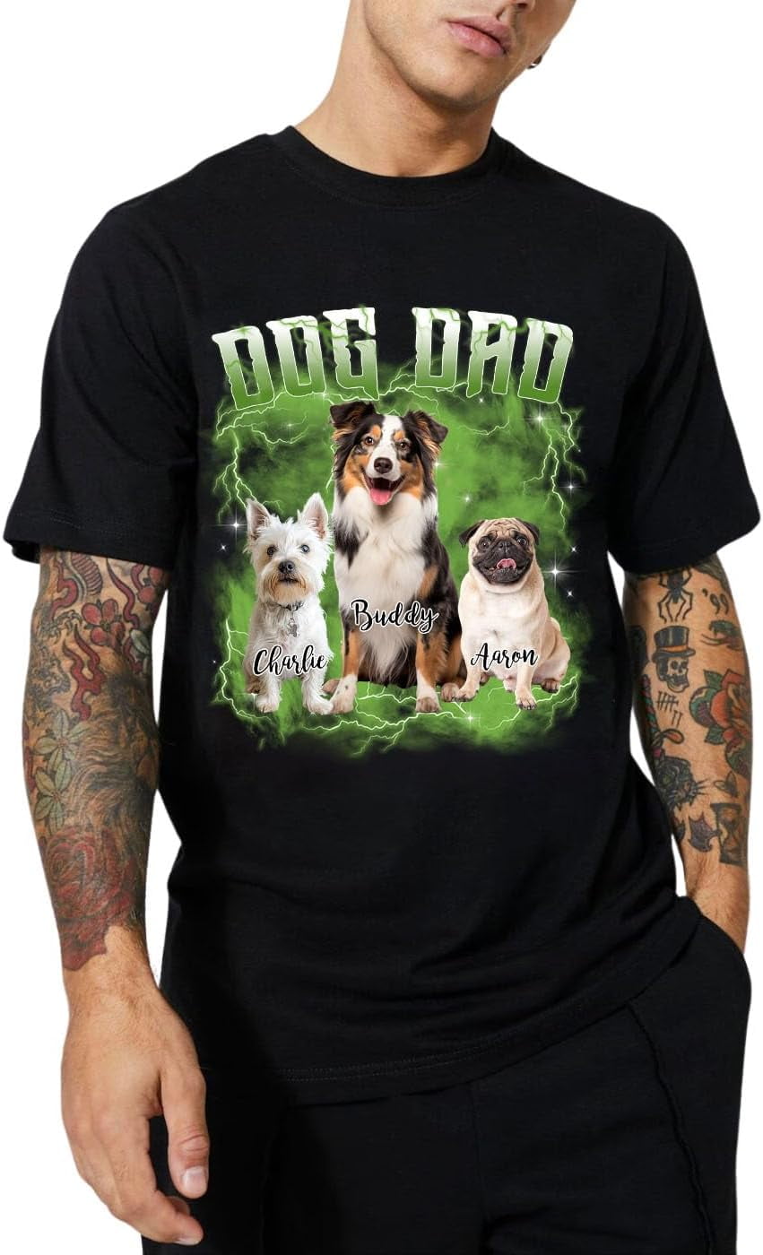 Custom Your Own Bootleg Rap T Shirts for Men, Custom Dog Dad Photo ...