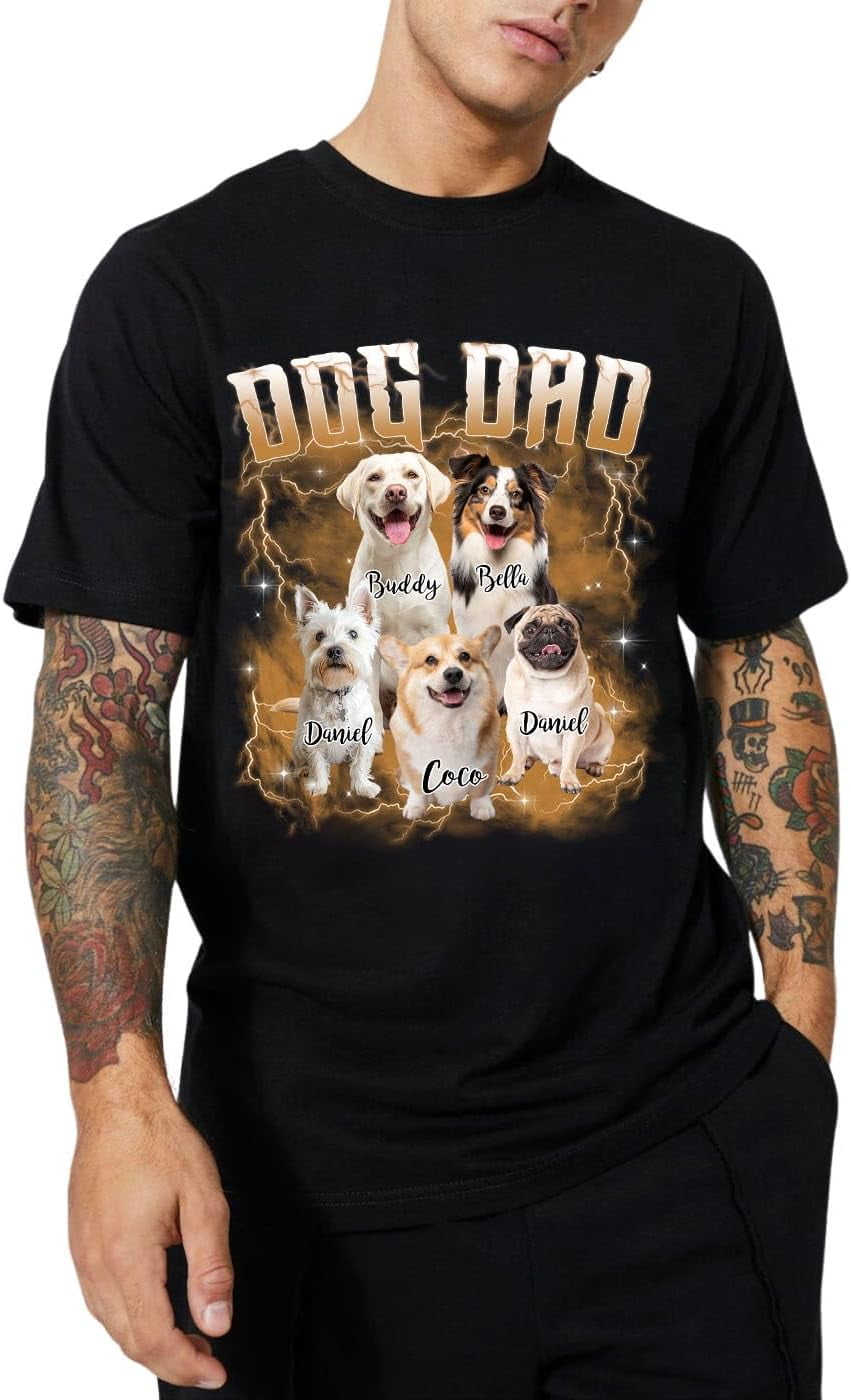 Custom Your Own Bootleg Rap T Shirts for Men, Custom Dog Dad Photo ...