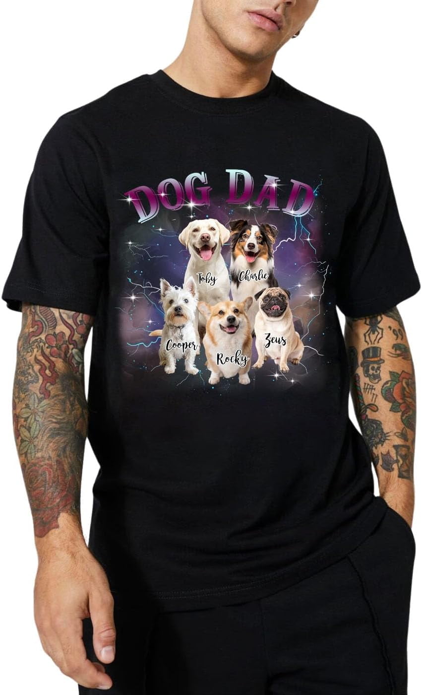Custom Your Own Bootleg Rap T Shirts for Men, Custom Dog Dad Photo ...