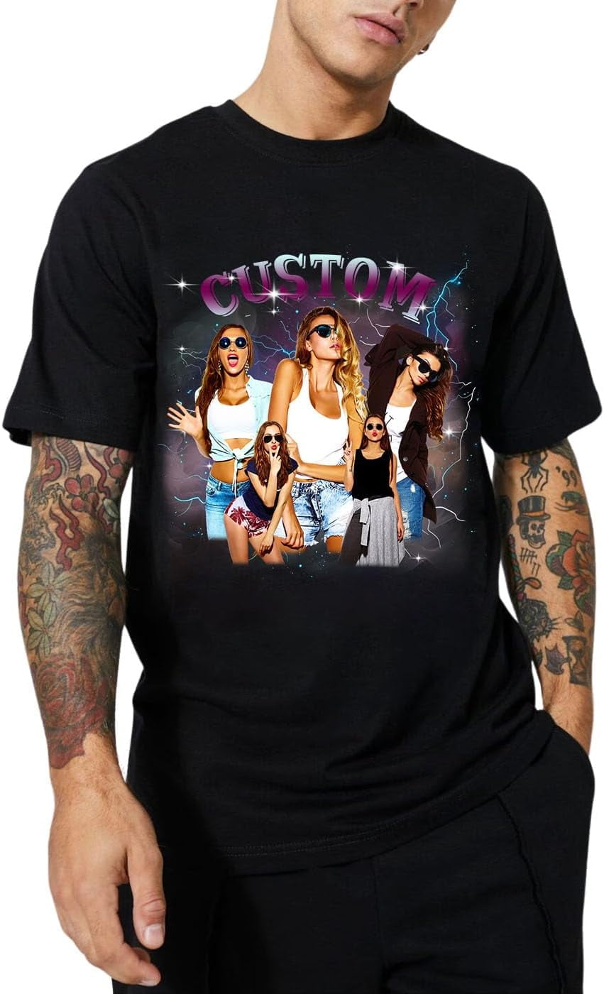 Custom Your Own Bootleg Rap T Shirts for Men, Custom Name Photo Vintage ...