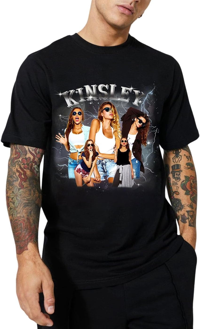 Custom Your Own Bootleg Rap T Shirts for Men, Custom Name Photo Vintage ...