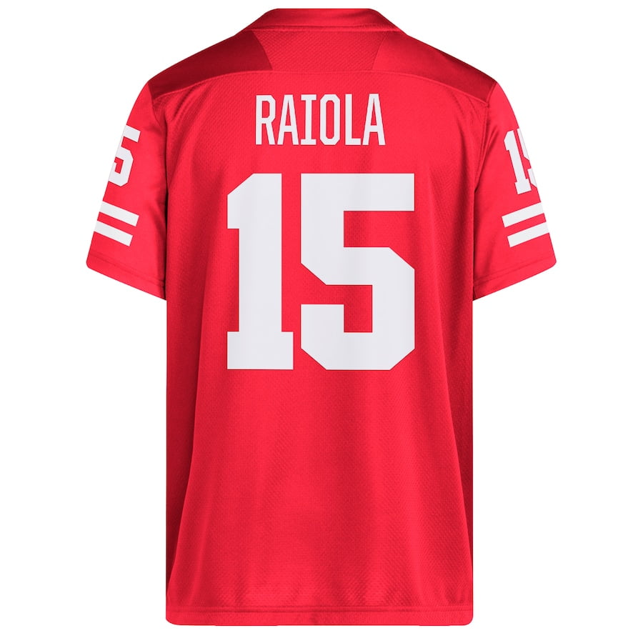 Custom Youth Short-Sleeved Tops Dylan Raiola 15 Scarlet Red Jersey ...