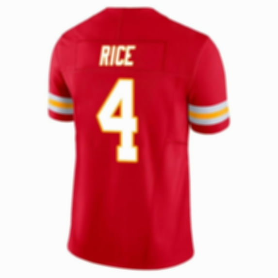 Custom Youth Short Sleeved Tops Rashee Rice 4 Red Jersey Embroidered ...