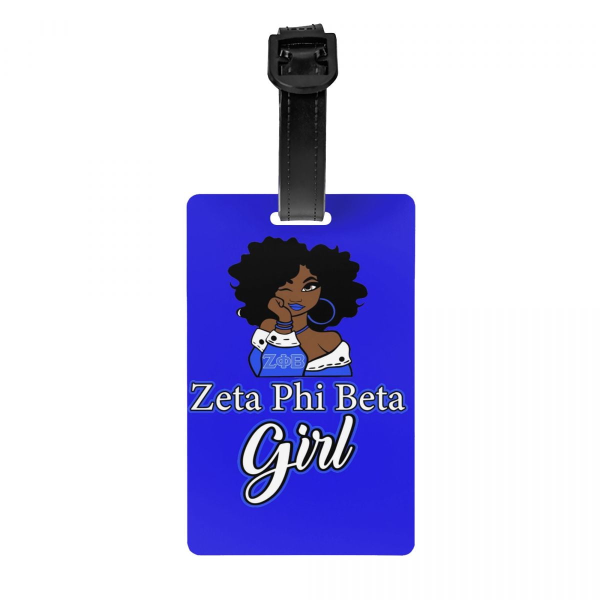 Custom Zeta Phi Beta Sorority Logo Luggage Tag With Name Card Greek Letter 1920 Privacy Cover ID ...