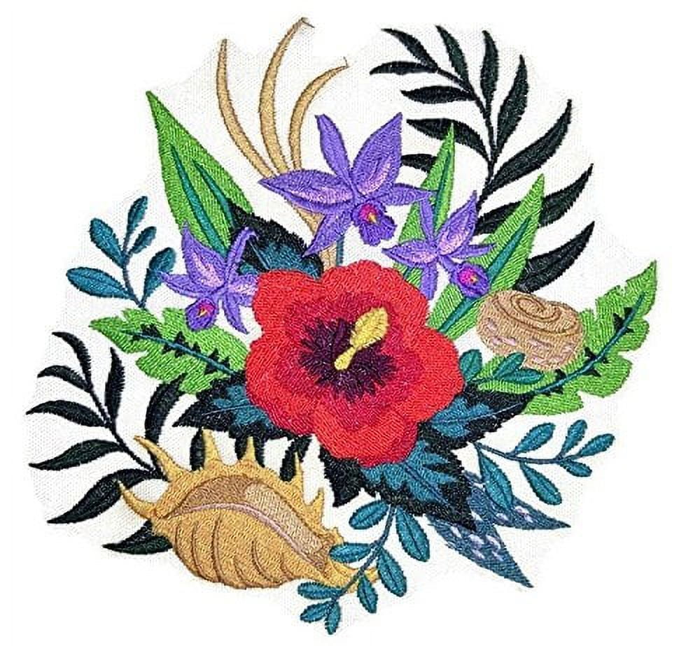 Custom and Unique Tropical Oasis Medley Embroidered Iron on/Sew patch ...