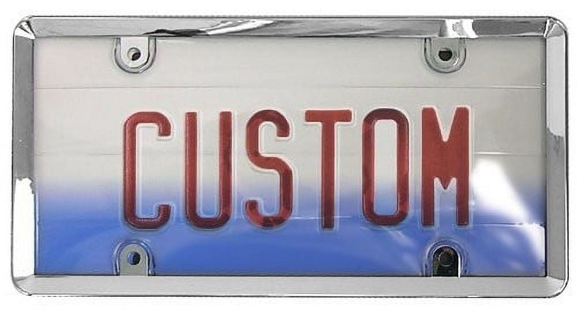 Custom combos clear transparente license plate frame in chrome ...