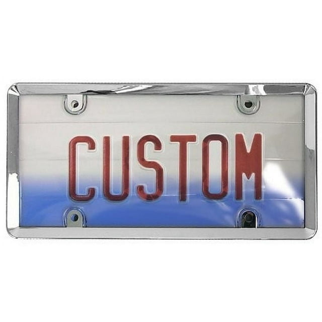 Custom combos clear transparente license plate frame in chrome ...