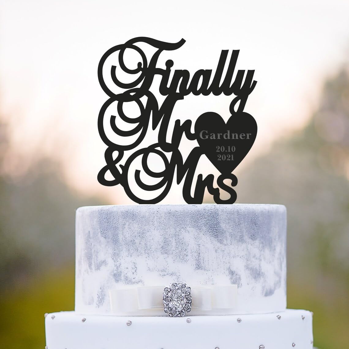 Custom finally wedding mr and mrs cake topper heart,finally mr mrs cake topper,finally engaged ...