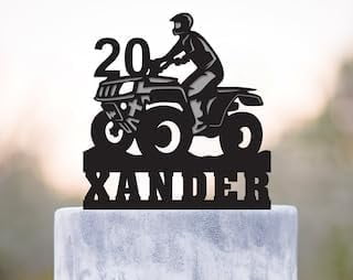 Custom four wheeler cake topper birthday,atv dirt bike happy birthday ...