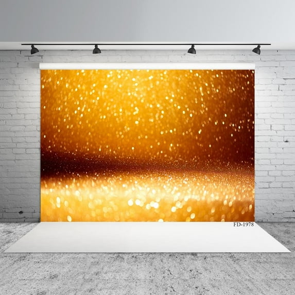 Custom golden Gradient Bokeh Sparkle Polka Dots Photocall Background Newborn Baby Shower ...