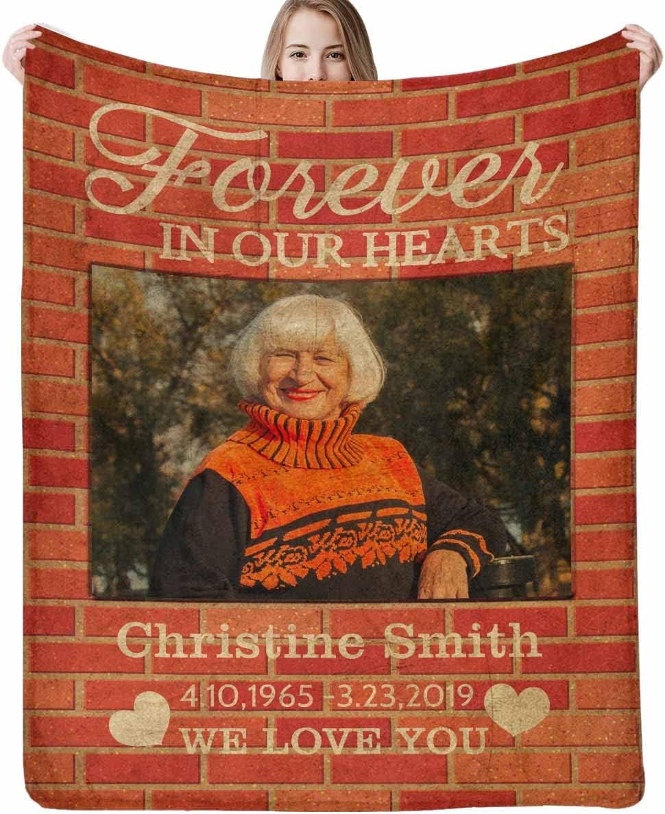 Custom in Loving Memory Throws Blankets Personalized with Picture and ...