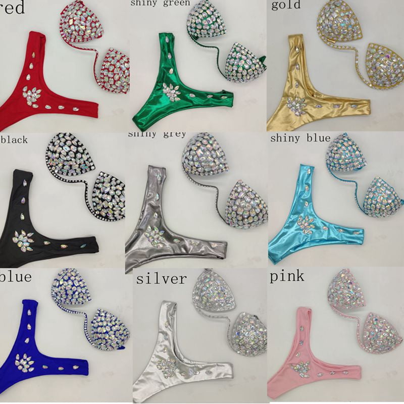 Custom large cup Sequin bikini wings wrap chest Mermaid fish tail ...