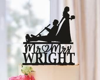 Custom name Hockey Wedding Cake Topper, Hockey Couple Cake Topper ...