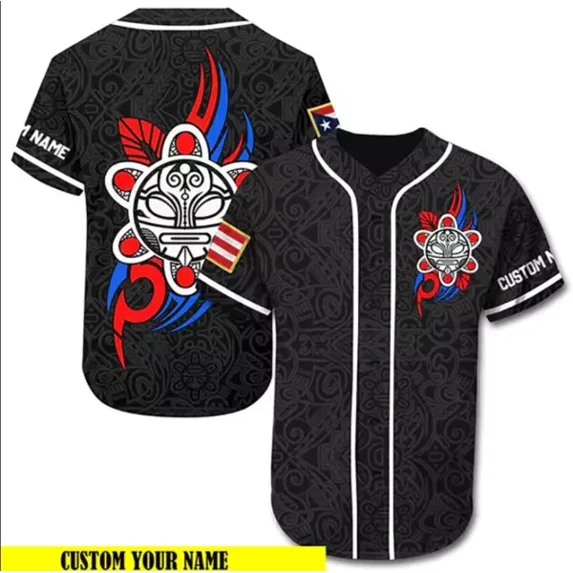 Custom name Puerto Rico Taino Sun Tribal 3D Baseball Jersey Shirt All ...