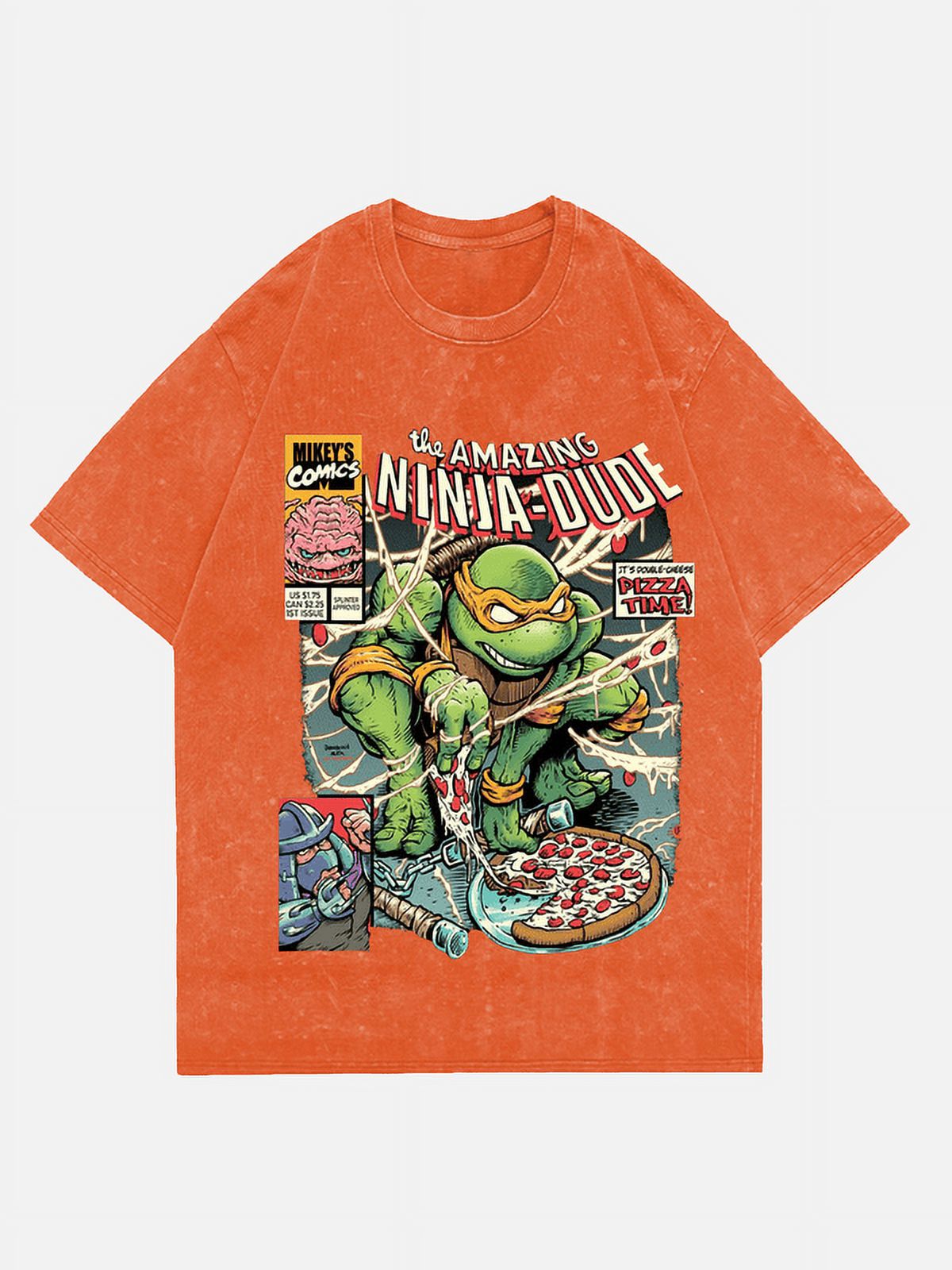 CustomMagic Unisex Teenage Mutant Ninja Turtles Wash Print Denim T ...