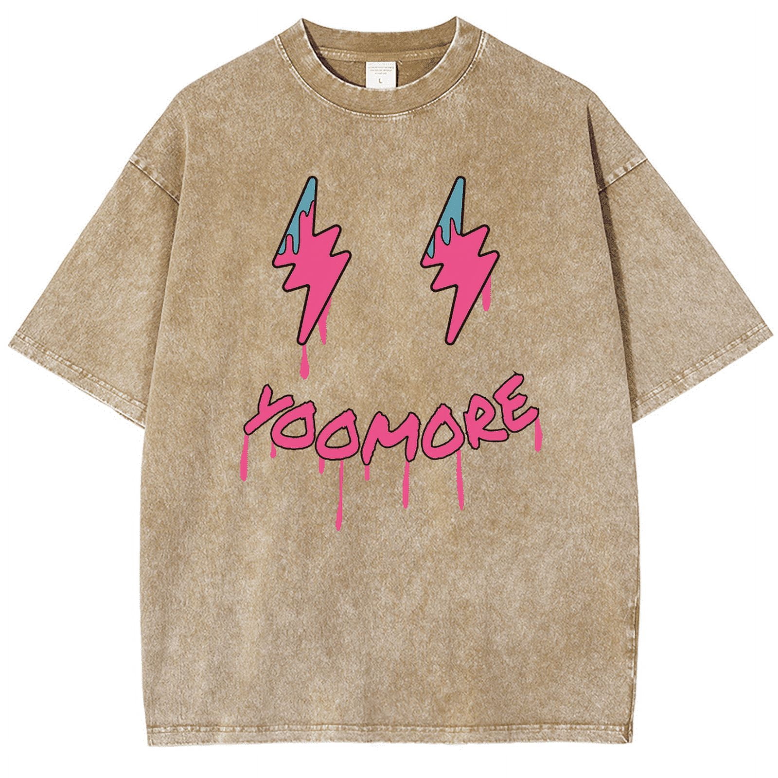 CustomMagic Yoomore Simple Washed T-shirt Harajuku Shirt Casual Summer ...