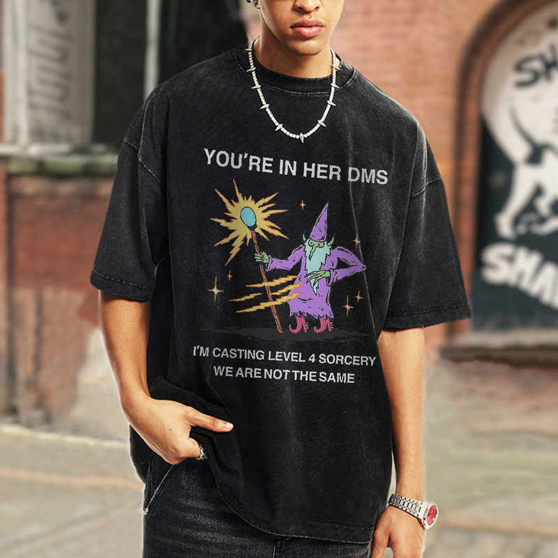 CustomMagic You're In Her Dms Magician Unisex Vintage Wash Print Denim ...