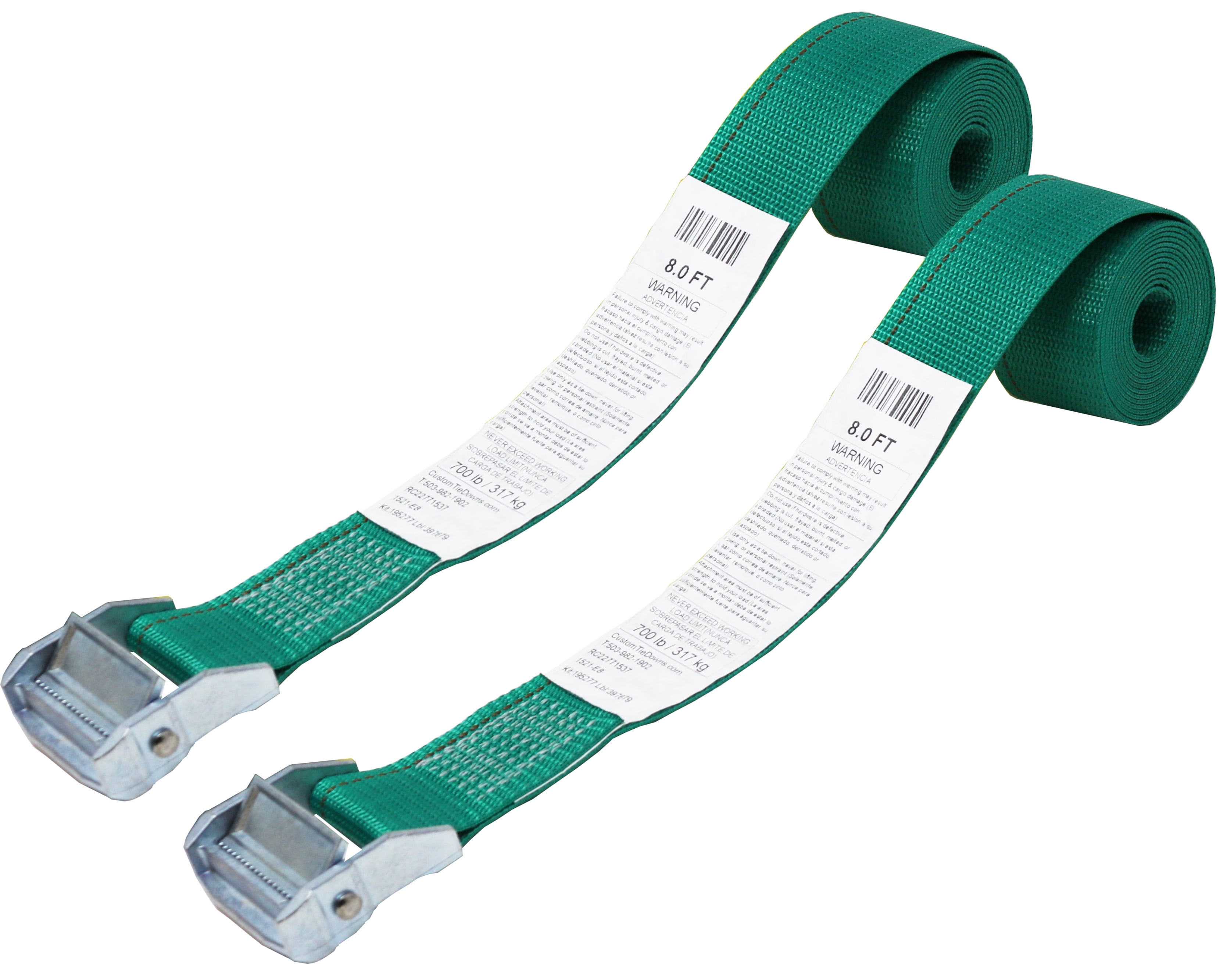 CustomTieDowns 2 Pack, 2 Inch x 8 Foot Cinch Strap Endless Loop Tie ...