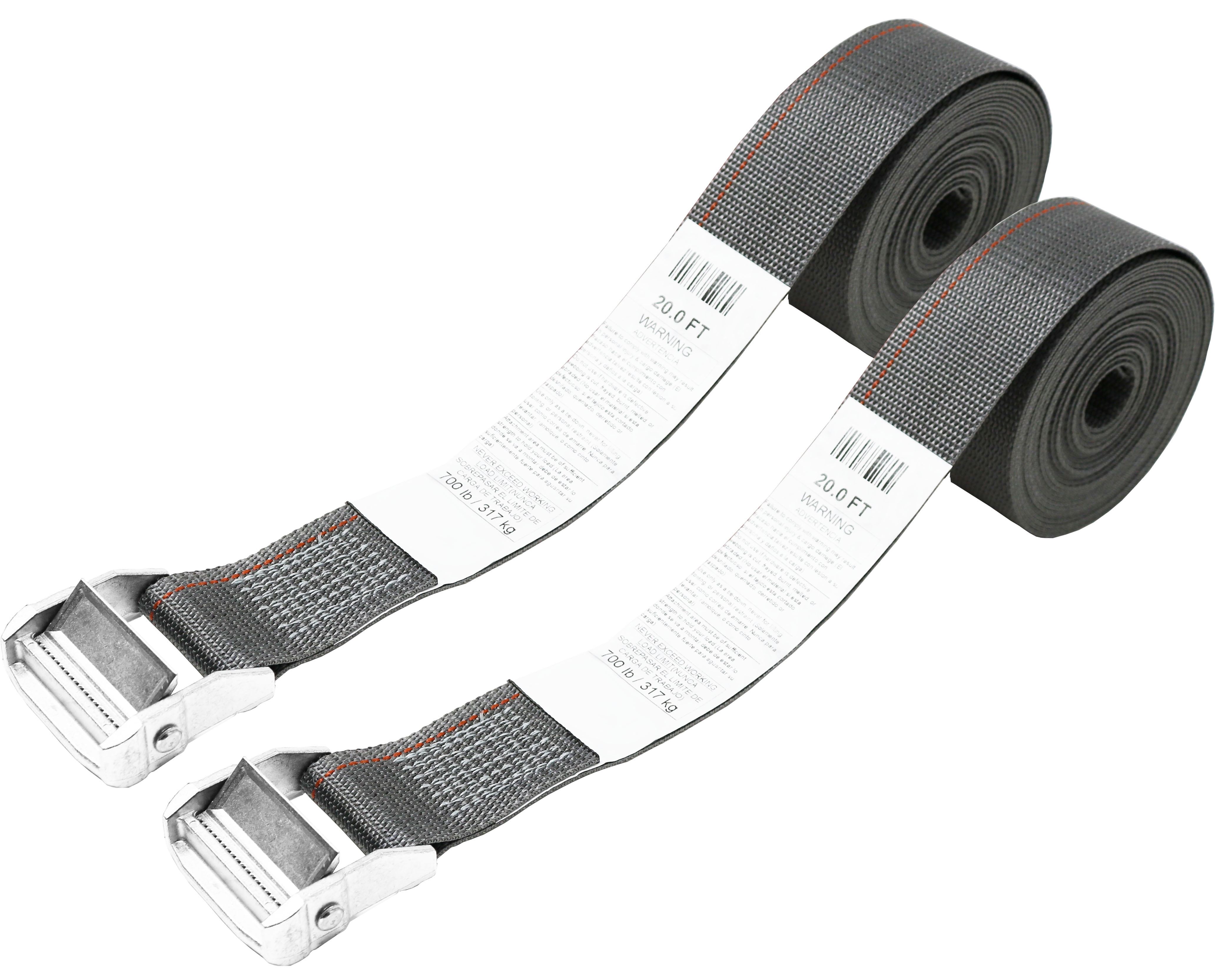 CustomTieDowns 2 Pack-2 inch x 20 Foot Cam Buckle Cinch Strap. Endless ...