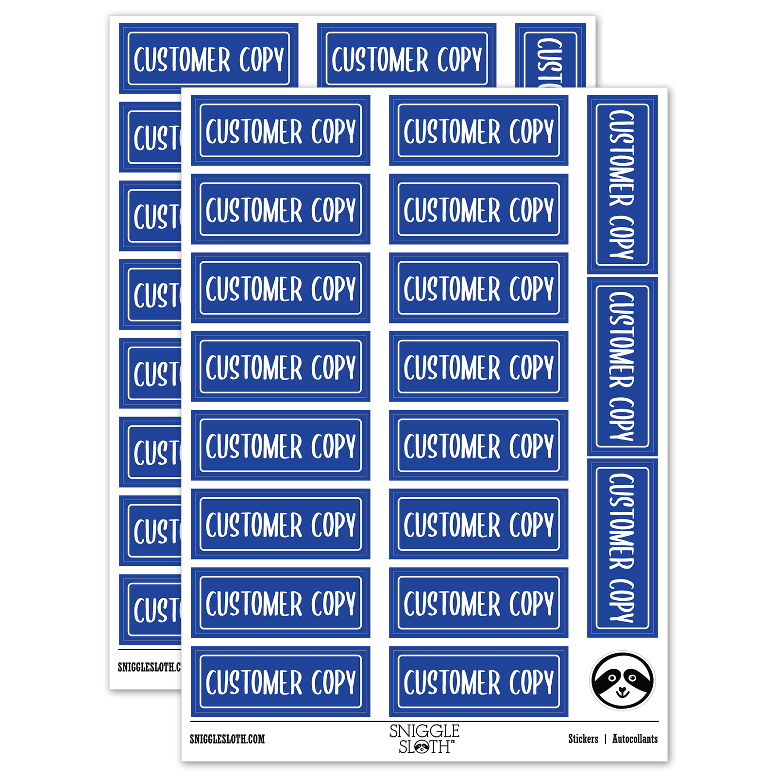 Customer Copy Invoice Receipt Sticker Set - Dark Blue - Gloss Finish ...