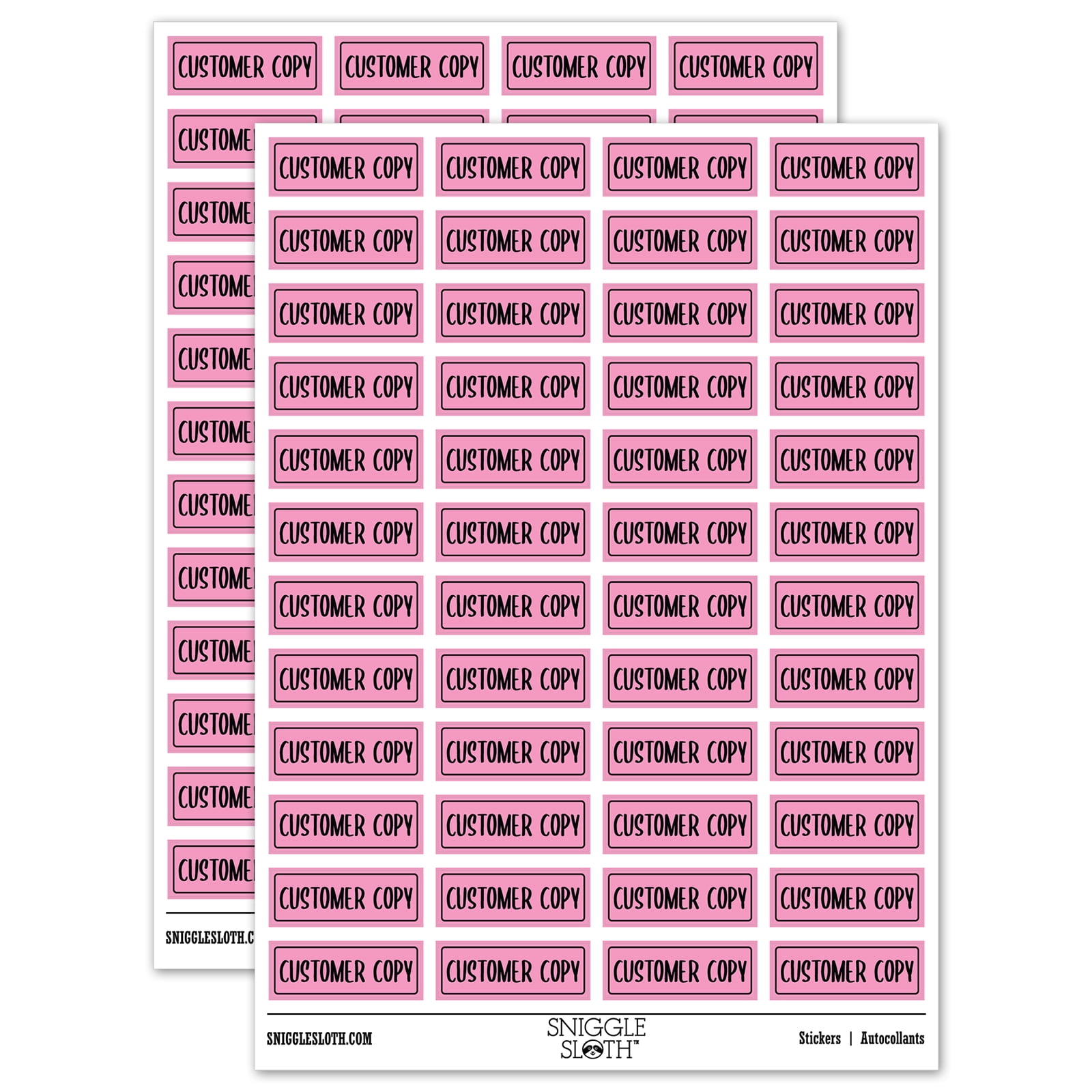 Customer Copy Invoice Receipt Sticker Set - Light Pink - Gloss Finish ...