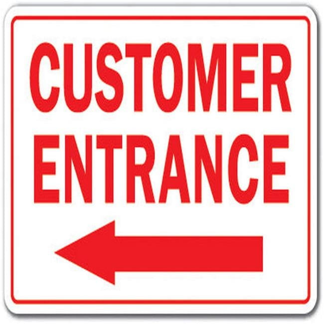 Customer Entrance Left Arrow Novelty Aluminum Sign - Walmart.com