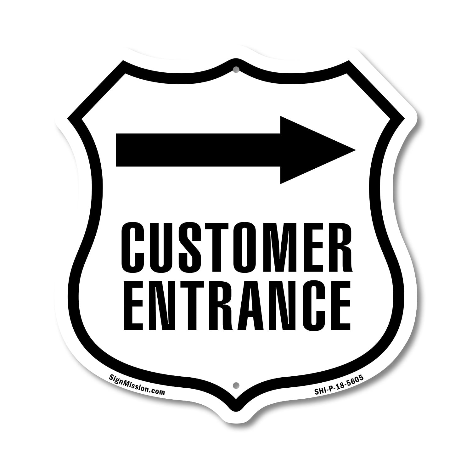 Customer Entrance Right (2 Pack) 18 inch X 18 inch Shield Shaped ...