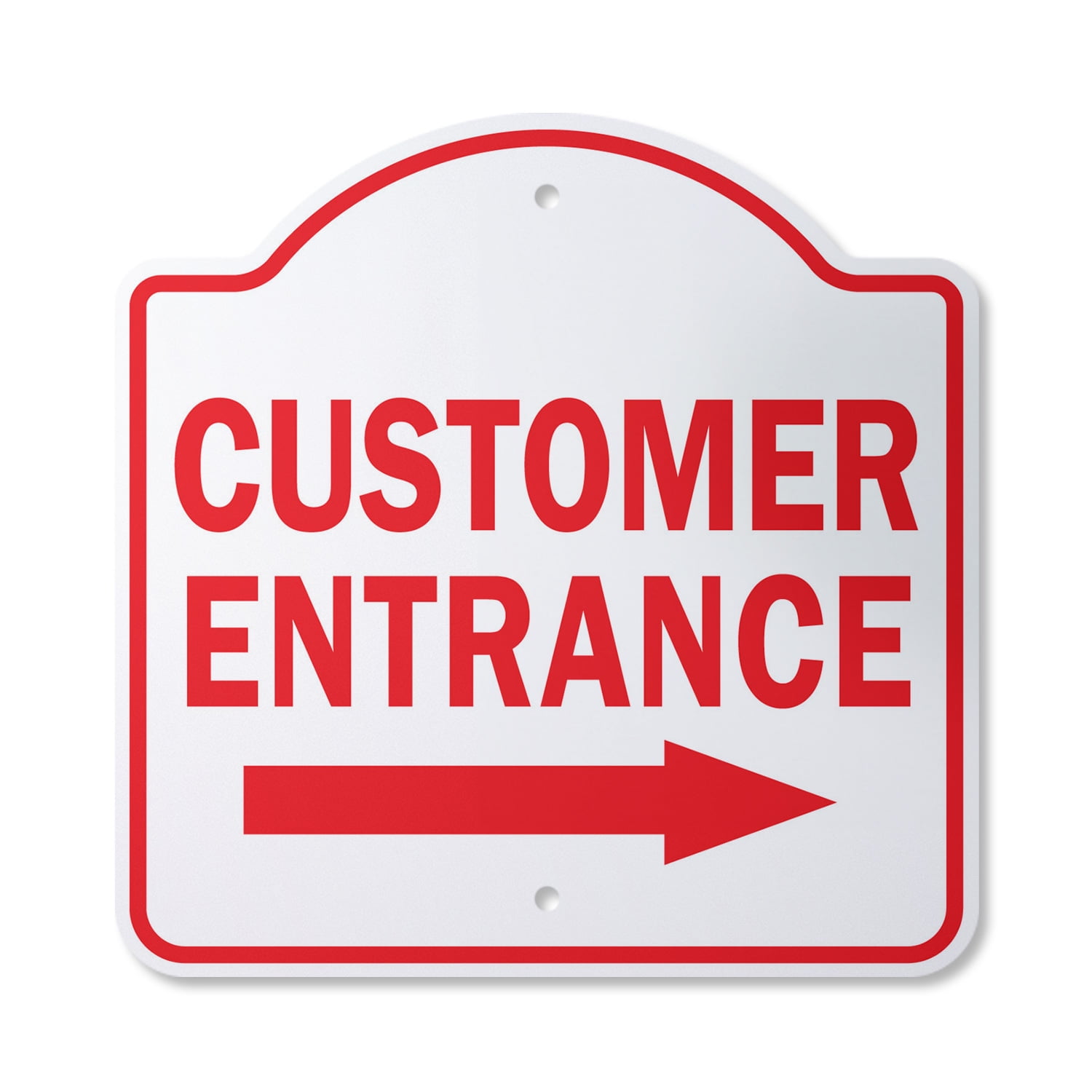 Customer Entrance Right Arrow 14" X 14" Sign | Indoor/Outdoor Plastic ...
