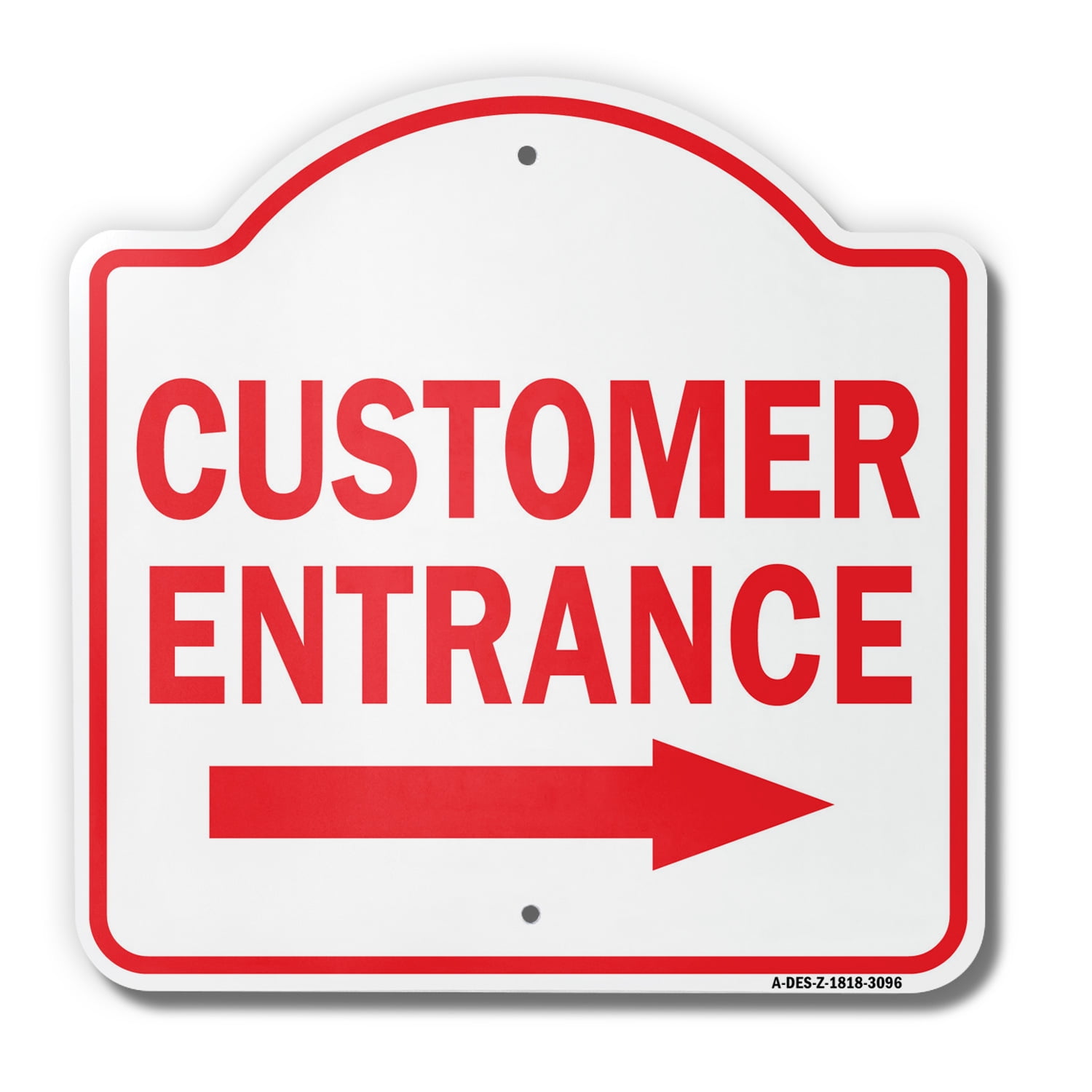 Customer Entrance Right Arrow 18" X 18" Heavy-Gauge Aluminum ...