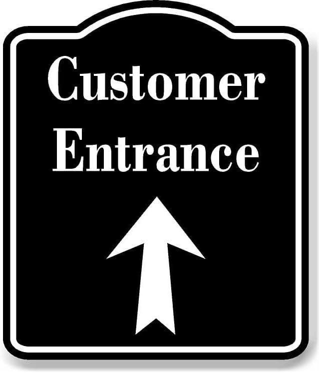 Customer Entrance Up Arrow BLACK Aluminum Composite Sign - Walmart.com