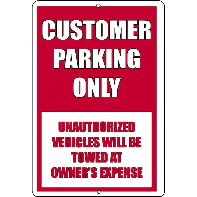 Customer Parking Only Metal Tin Sign Business Retail Store Home ...