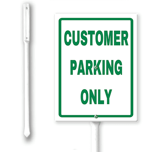 Customer Parking Only Sign with Stake 4.6 x 6 inch Aluminum Sign,Easy ...